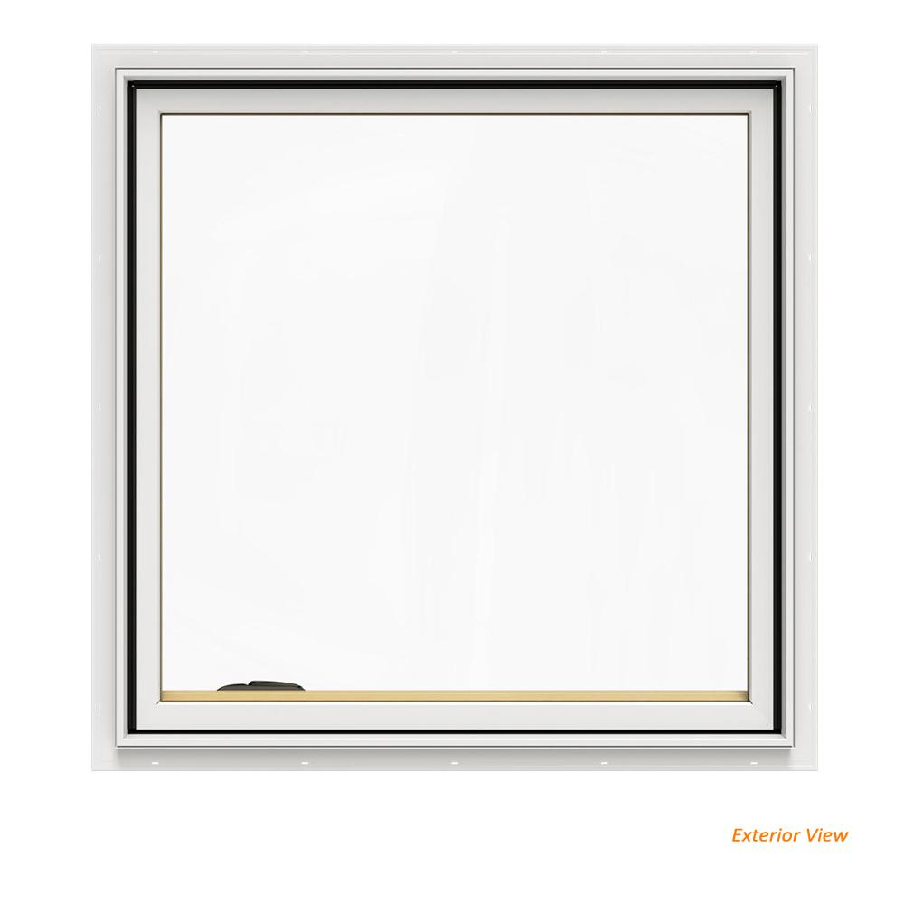 JELD-WEN 36.75 in. x 36.75 in. W-2500 Series White Painted Clad Wood ...
