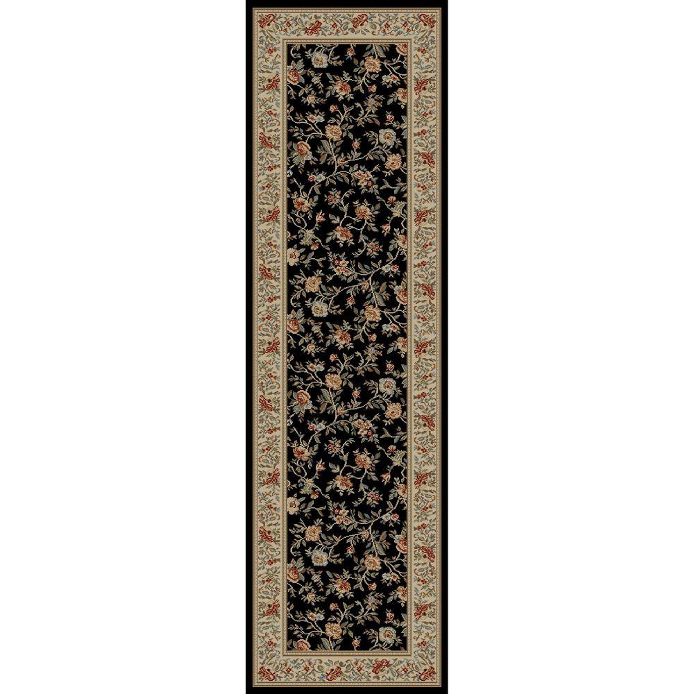 Concord Global Trading Ankara Floral Garden Black 2 ft. x 7 ft. Runner ...