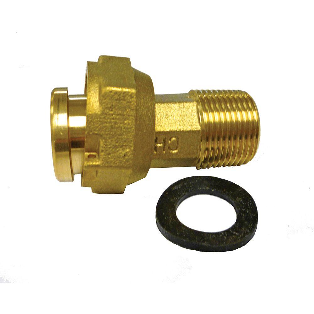 JONES STEPHENS 1 2 In NPT Brass Water Meter Coupling Complete With