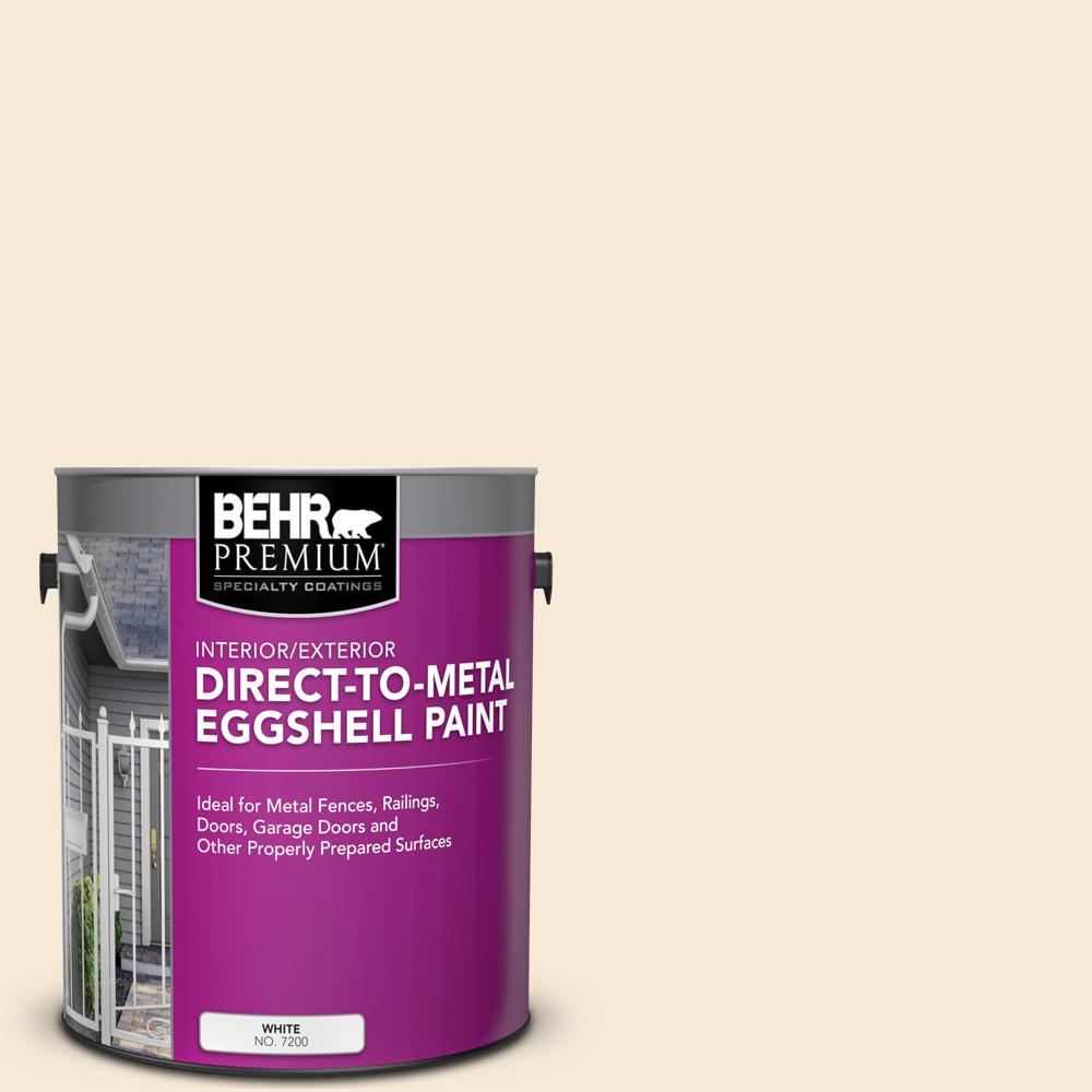 BEHR PREMIUM 1 gal. #13 Cottage White Eggshell Direct to Metal Interior ...