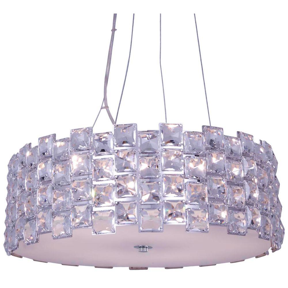 Checkolite Sky 6-Light Chrome Crystal Hanging Chandelier-56018-15 - The ...