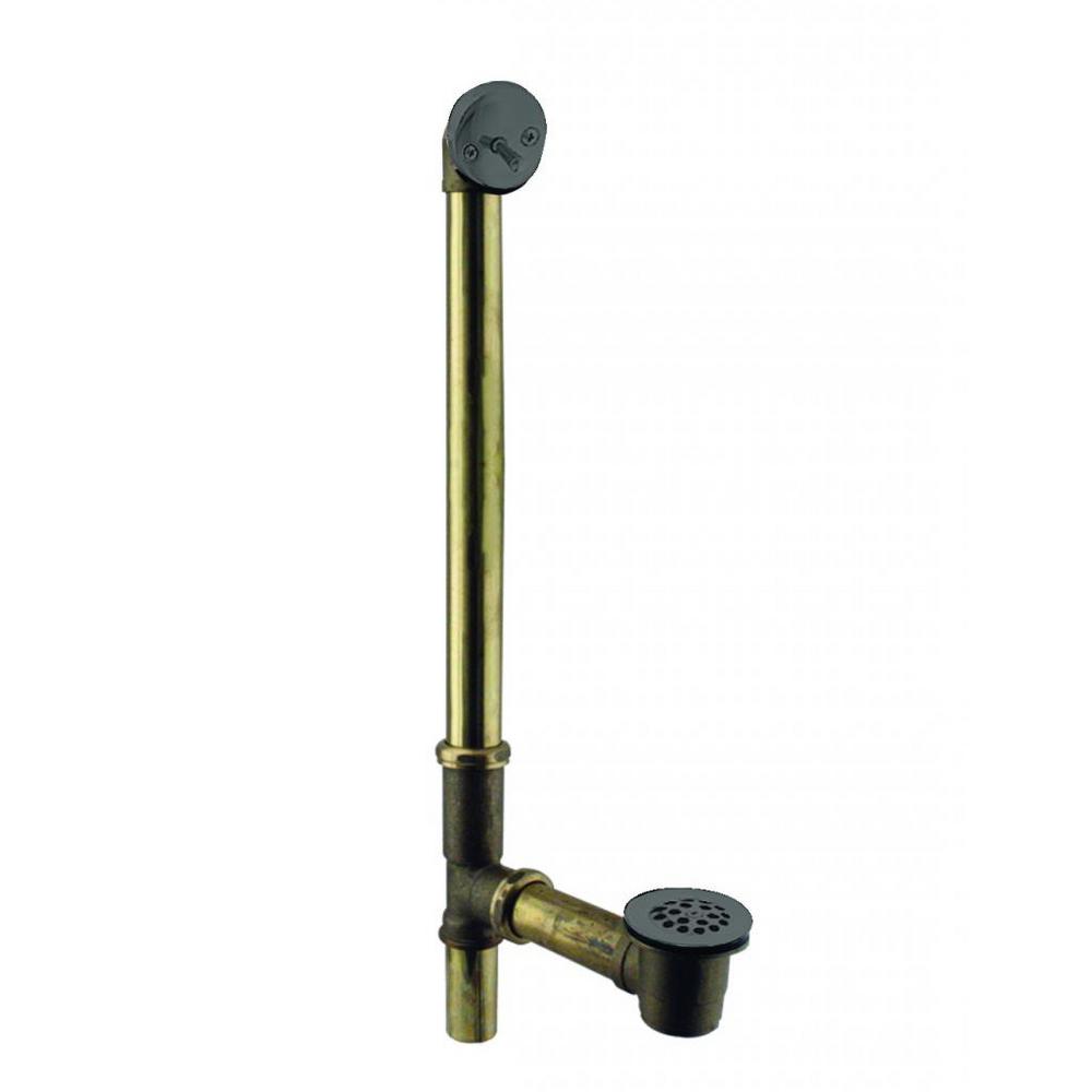 Westbrass 22 in. Brass Trip Lever Bath Waste Drain in Matte Black-D324 ...