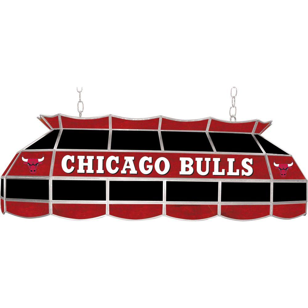 NBA Chicago Bulls NBA 3-Light Stained Glass Hanging Tiffany Lamp ...