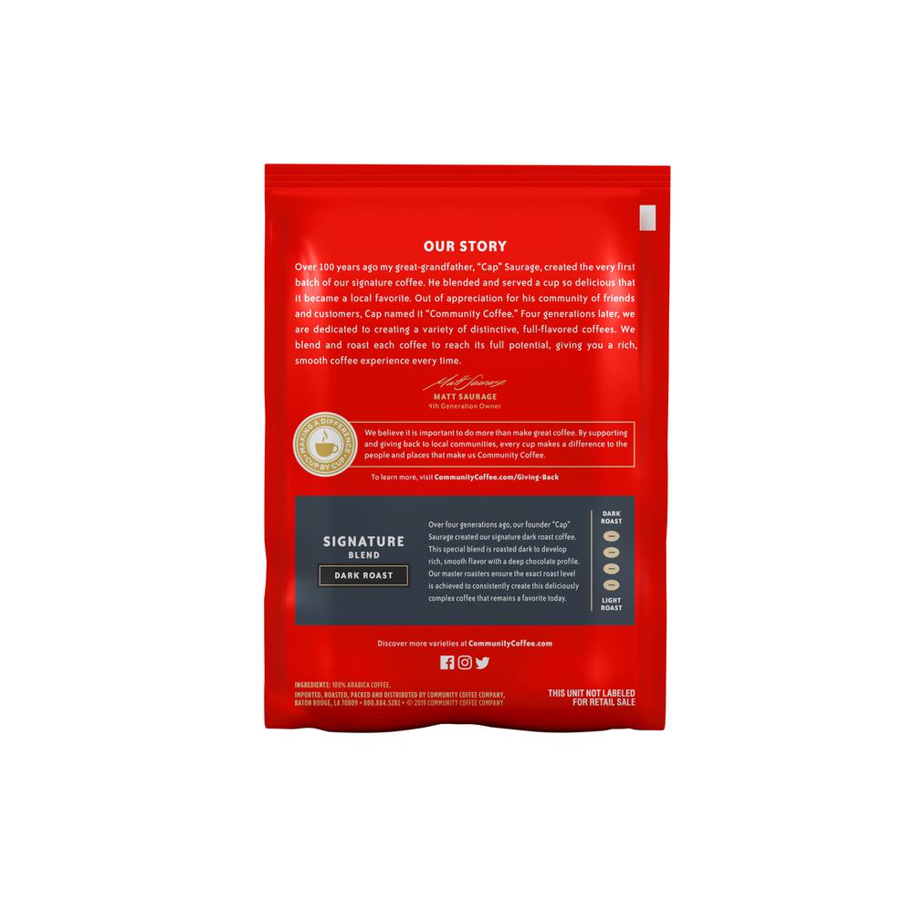 Community Coffee 2.5 oz. Signature Blend Dark Roast Fractional Packs ...