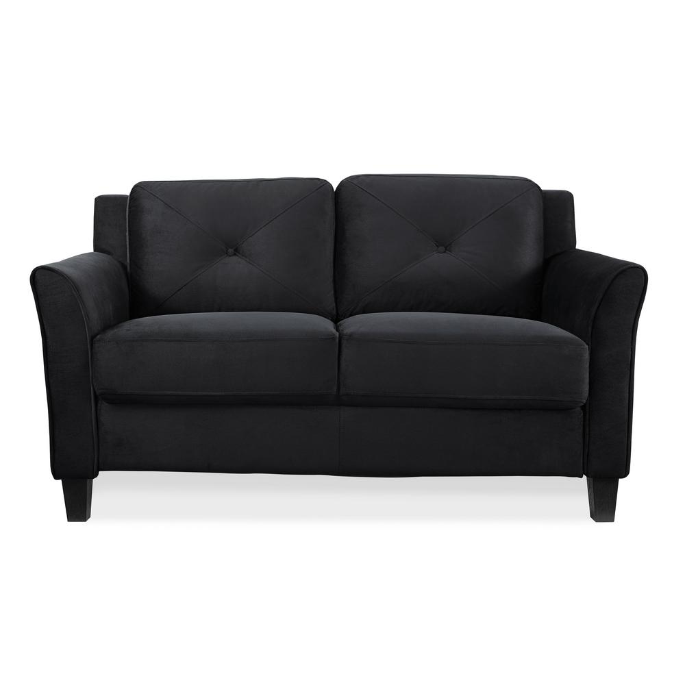Black Microfiber Sofa And Loveseat | Baci Living Room