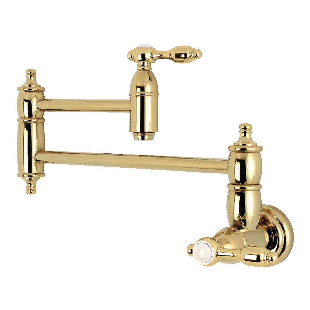 Kingston Brass Tudor Wall-Mounted Potfiller Lever Handle in Polished ...