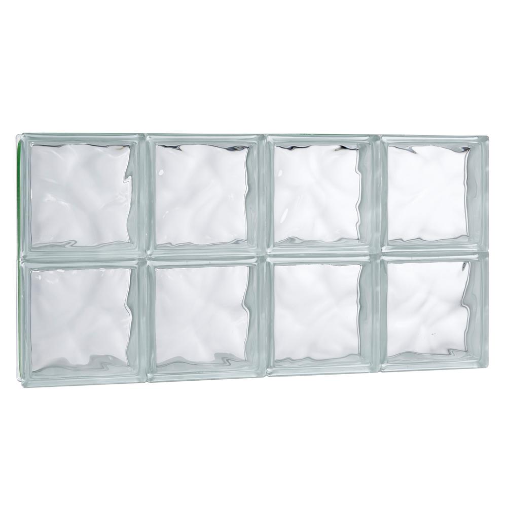 TAFCO WINDOWS 31 in. x 13.25 in. x 3.125 in. Wave Pattern Solid Glass ...