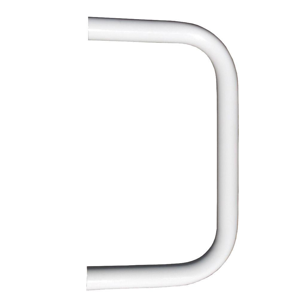 EZ Handrail 1.9 in. Aluminum Round ADA Handrail White End Loop-EZA300-W ...