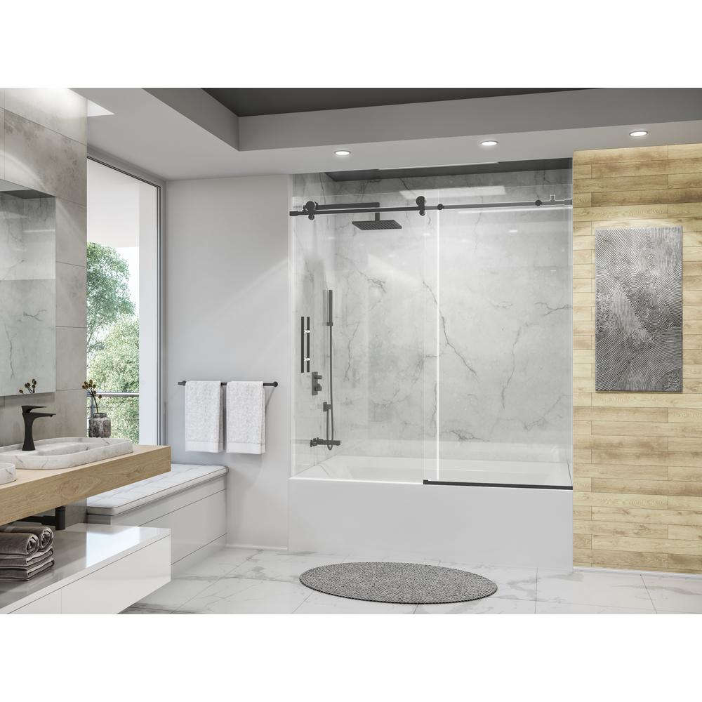 Holcam Eclipse 48 In W X 76 In H Frameless Bypass Sliding Shower Door