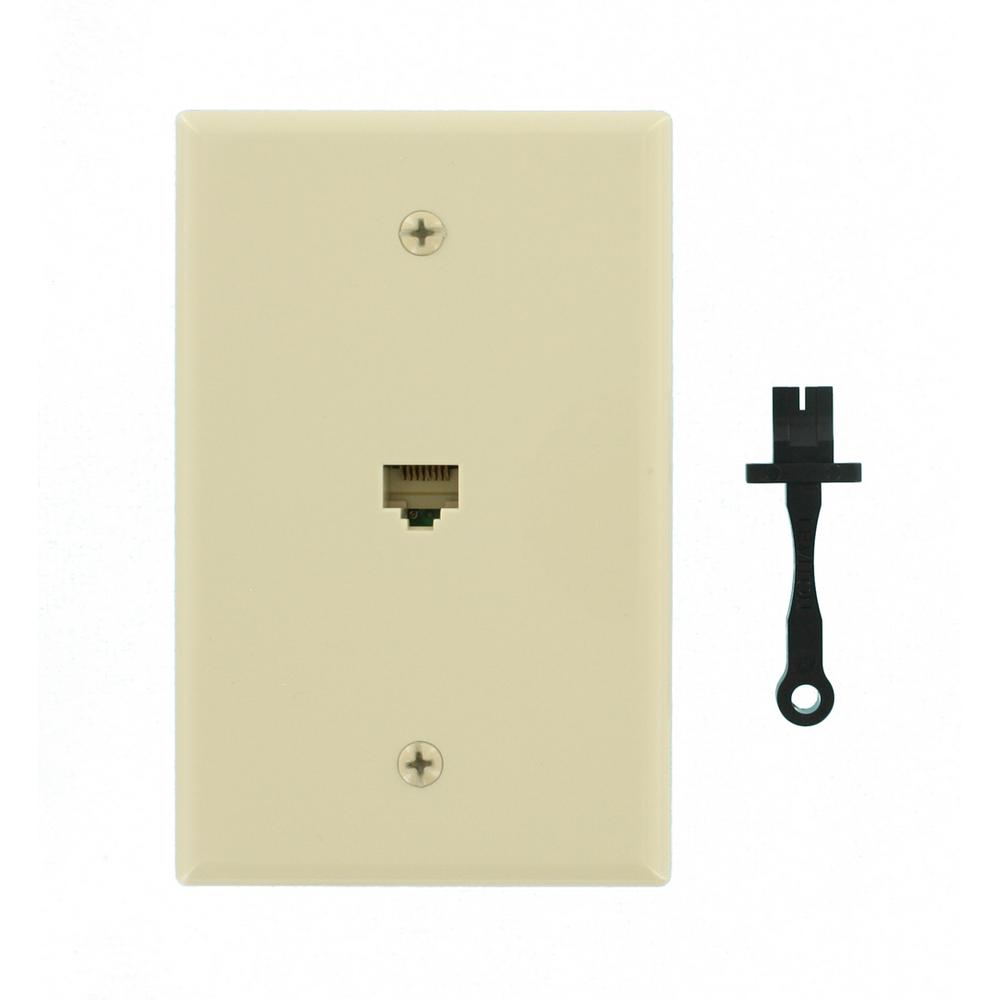 Leviton Cat5e Data Mid-Sized Wall Plate, Ivory-R00-40540-0MI - The Home ...