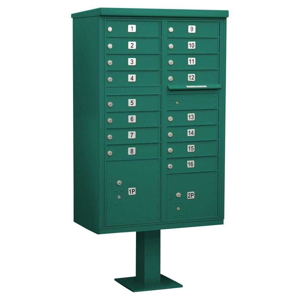 Salsbury Industries Green USPS Access Cluster Box Unit with 16 A Size ...