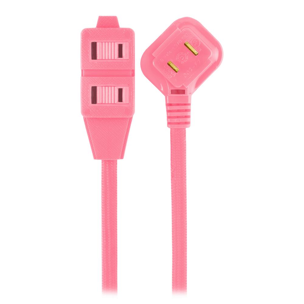 Cordinate 8 ft. 3 Polarized Outlet Basic Extension Cord, Grey/White ...