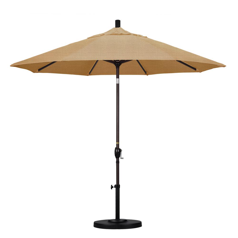 California Umbrella 9 ft. Bronze Aluminum Pole Market Aluminum Ribs ...