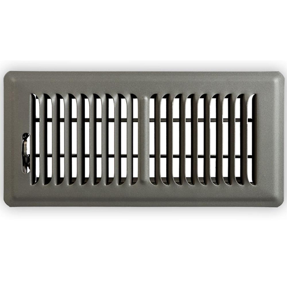 SPEEDI-GRILLE 4 in. x 10 in. Steel Floor Register, Storm Gray with ...