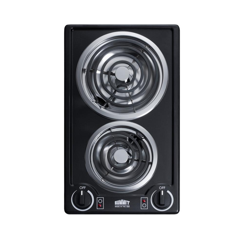 Summit Appliance 12 in. Coil Electric Cooktop in Black with 2 Elements ...