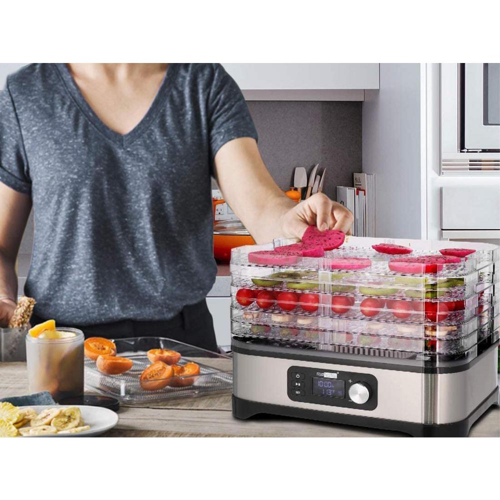 VIVOHOME Electric 5-Tray Stainless Steel Food Dehydrator with Digital ...