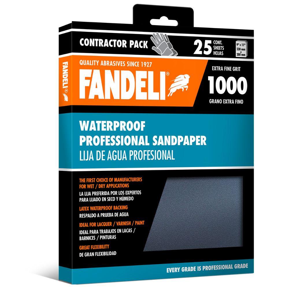 Fandeli 9 in. x 11 in. 1000 Grit Microfine Silicon Carbide Waterproof ...