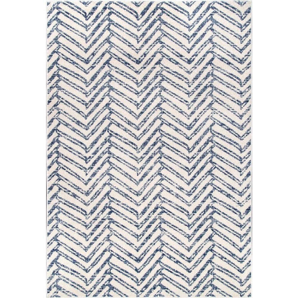 NuLOOM Rosanne Geometric Herringbone Blue 4 Ft X 6 Ft Area Rug NuLOOM Rosanne Geometric Herringbone Blue 4 Ft X 6 Ft Area Rug