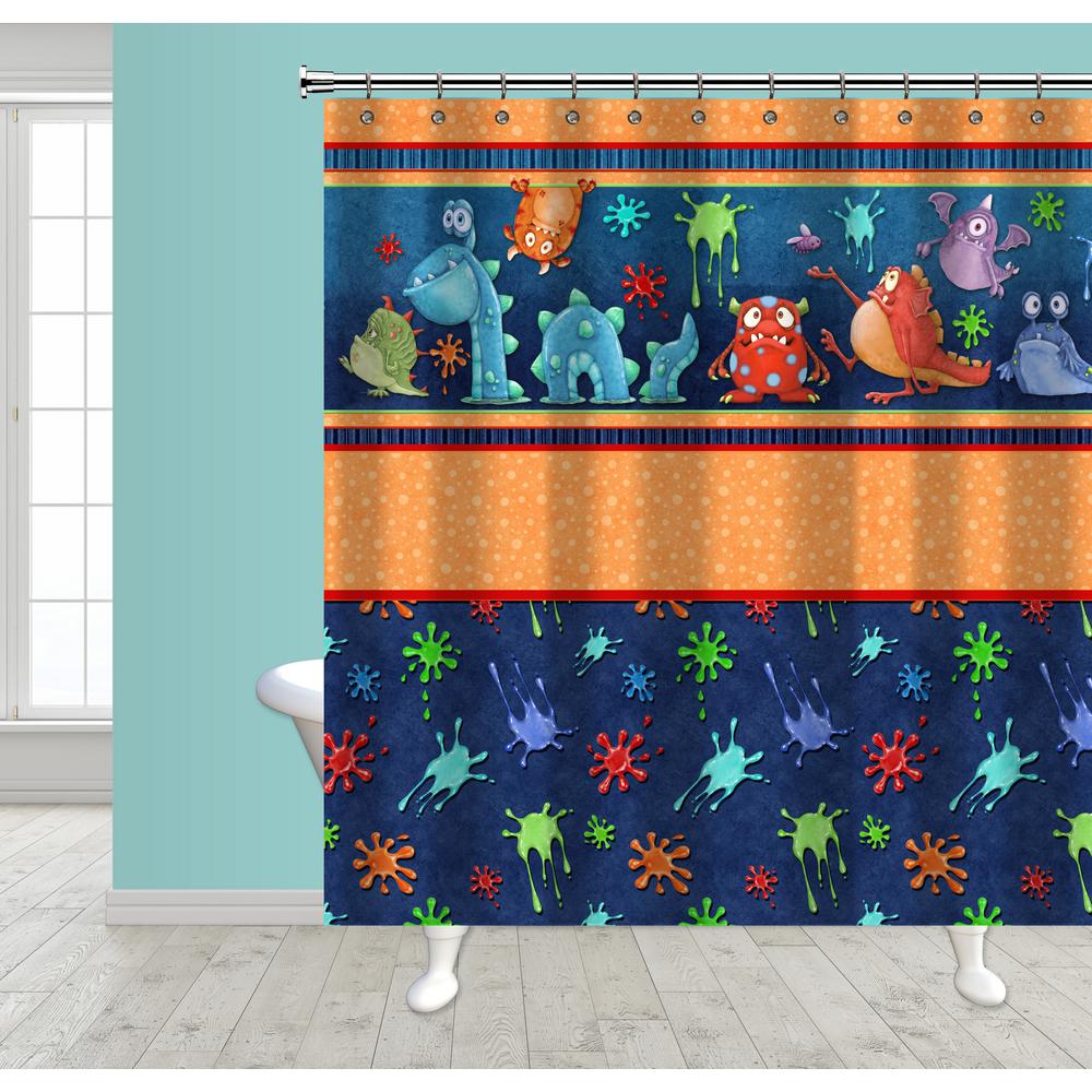 Monster Splat 72 in. Splats Shower Curtain 70016 - The Home Depot
