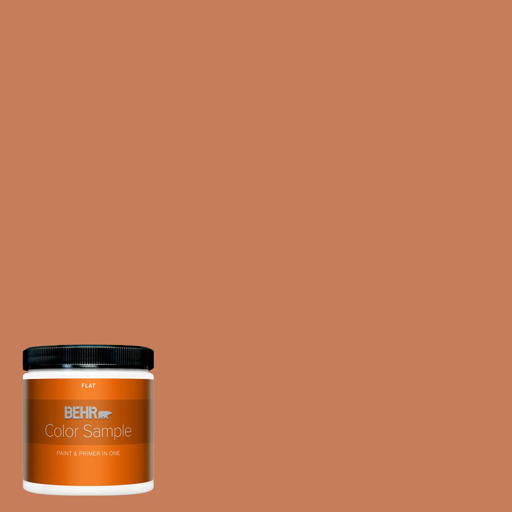 BEHR PREMIUM PLUS 8 oz. #M210-6 Orange Liqueur Flat Interior Paint and ...