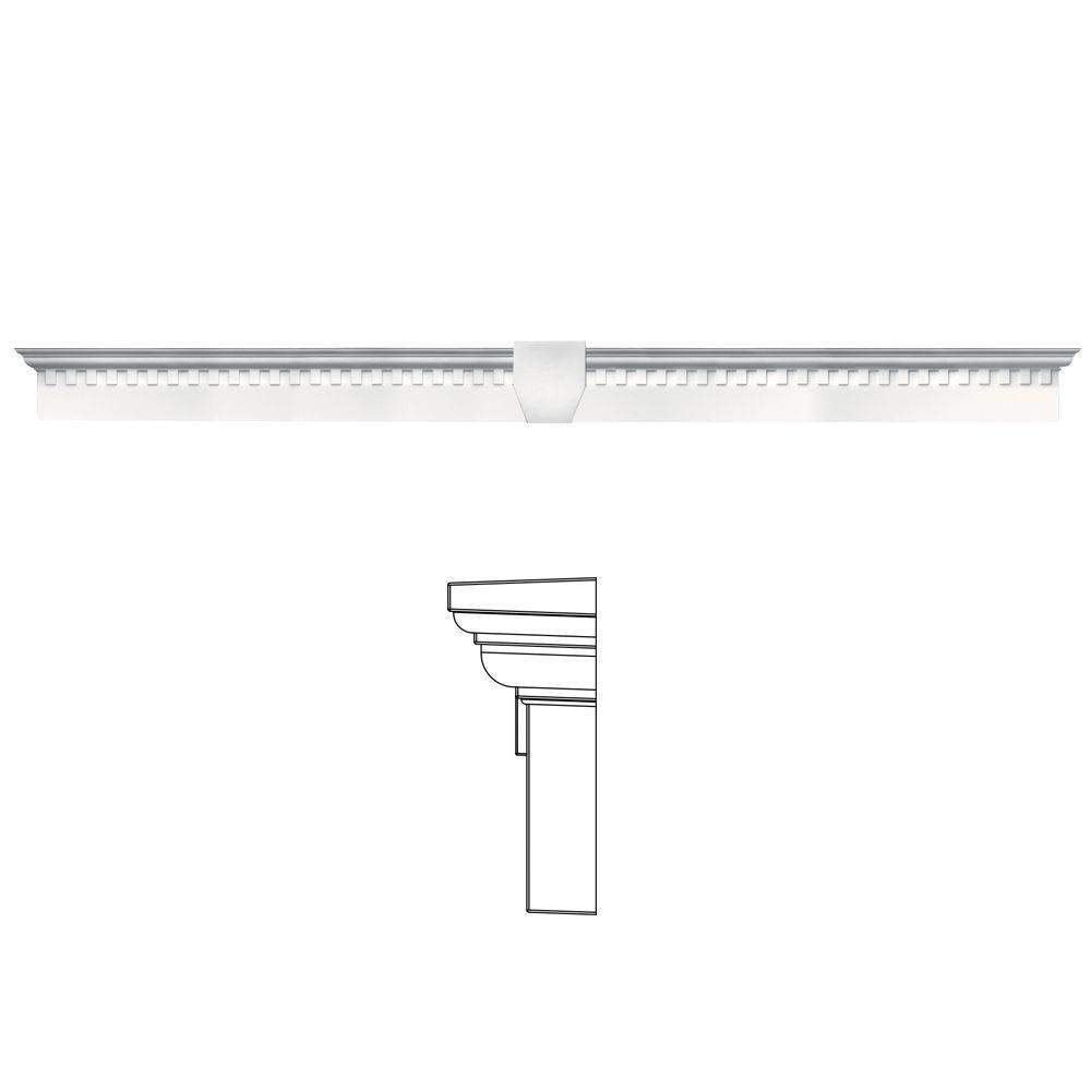 Builders Edge 9 in. x 128 in. Flat Panel Window Header with Keystone in ...