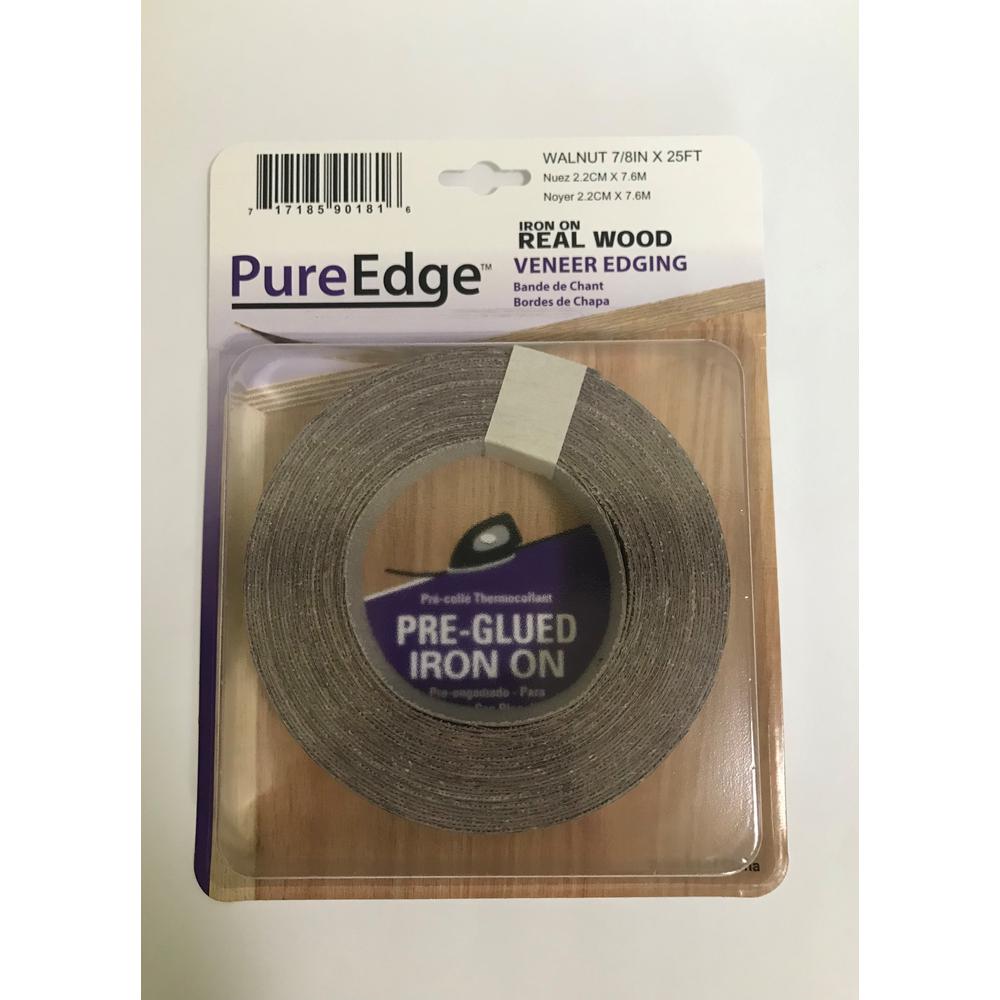 Walnut wood veneer edgebanding 3/8" x 120" with preglued hot melt ...