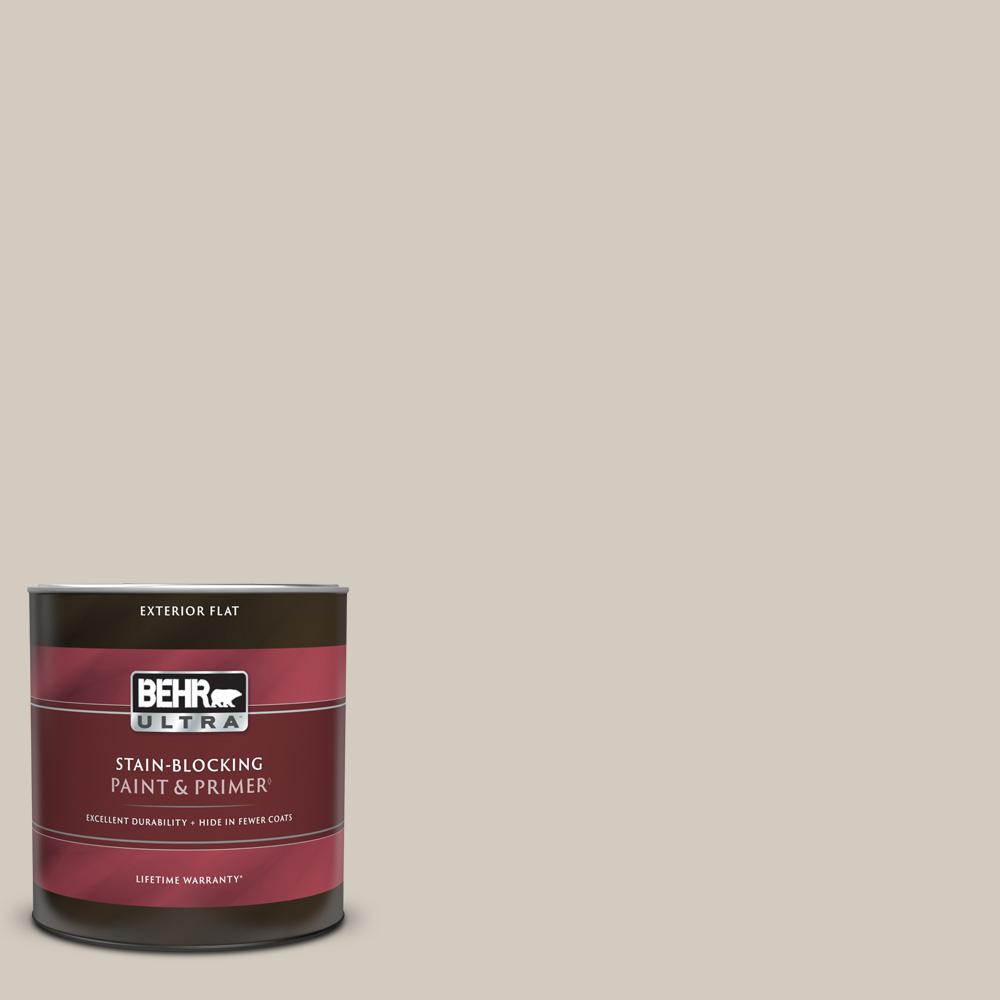BEHR ULTRA 1 qt. #N220-2 Ashen Tan Flat Exterior Paint & Primer-485004 ...
