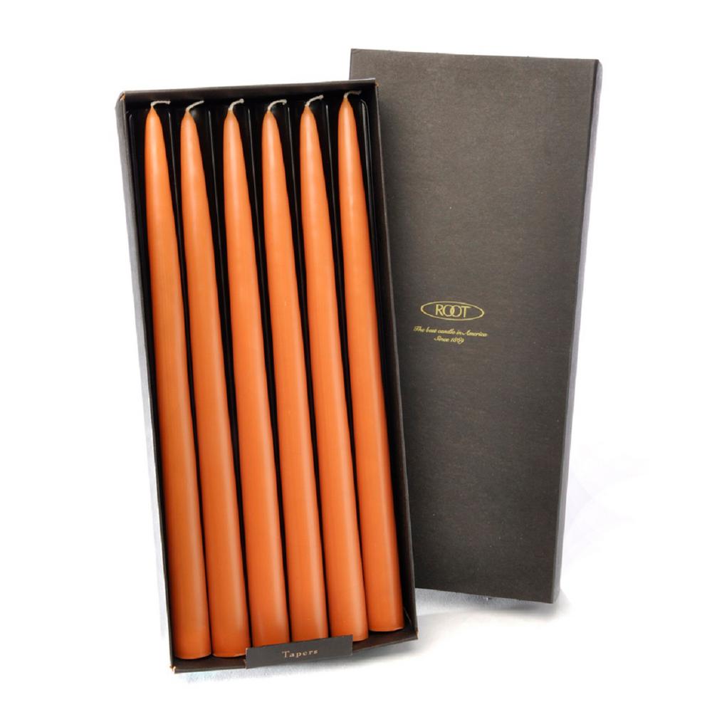 ROOT CANDLES 12 in. Dipped Taper Rust Dinner Candle (Box of 12)-7219 ...