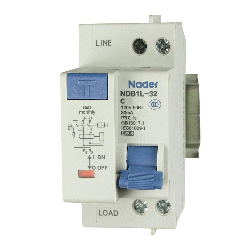 ASI 6 Amp 120Vac 1-Pole GFCI CIrcuit Breaker DIN Rail Mount-NDB1L-32C-6 ...