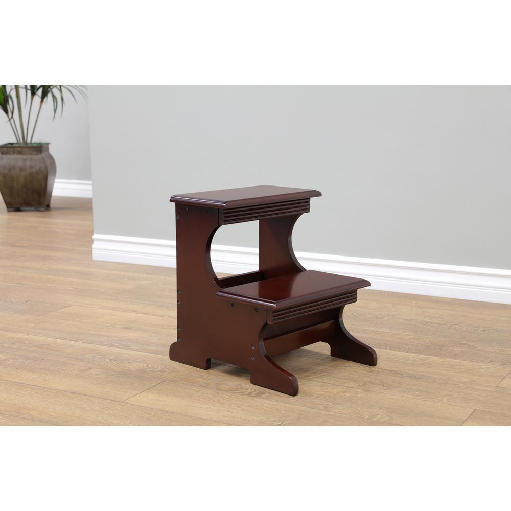 Homecraft Furniture 13.3 in. x 16.3 ft. Dark Walnut Step Stool SS55-DW ...