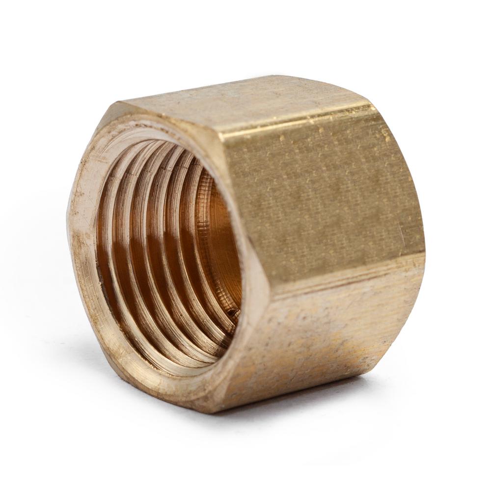 LTWFITTING 3/8 in. Brass Compression Cap Fitting (10-Pack)-HF61CAP610 ...