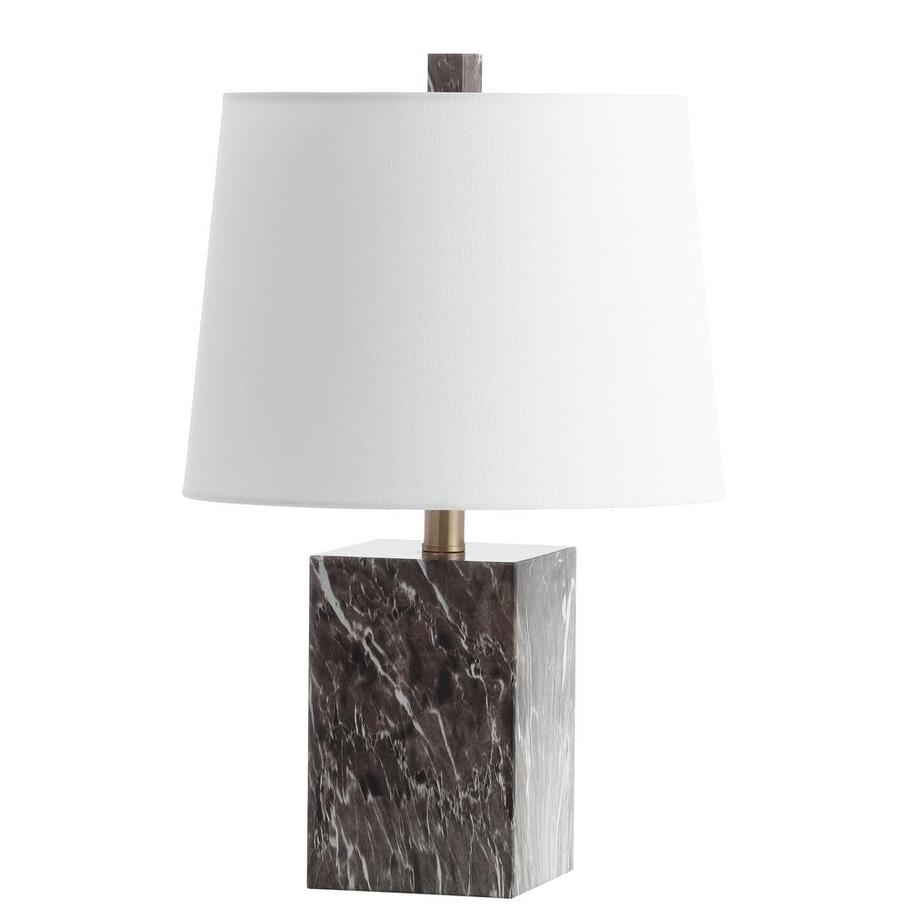 Safavieh Brett 20 in. Brown Marble Table Lamp with White Shade TBL4132A ...