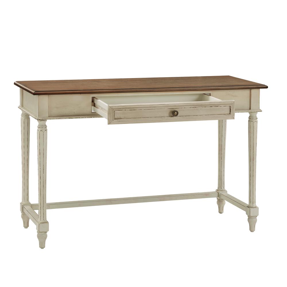HomeSullivan Brown Vintage French Fluted-Leg 1-Drawer Writing Desk ...