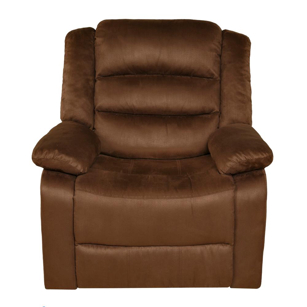 Relaxzen Longstreet Brown Microfiber Massage Rocker Recliner with Heat ...