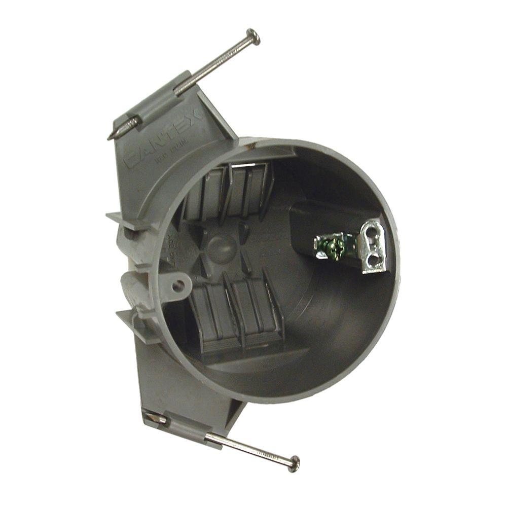 RACO 3-1/2 in. Round Non-Metallic Ceiling Box, 2-5/8 in. Deep with ...