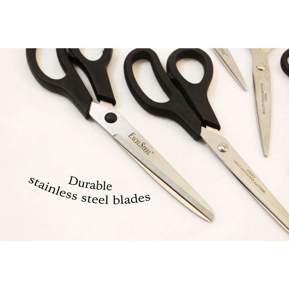 ExcelSteel 6-Piece Black All-Purpose Kitchen Scissors Set 808 - The ...