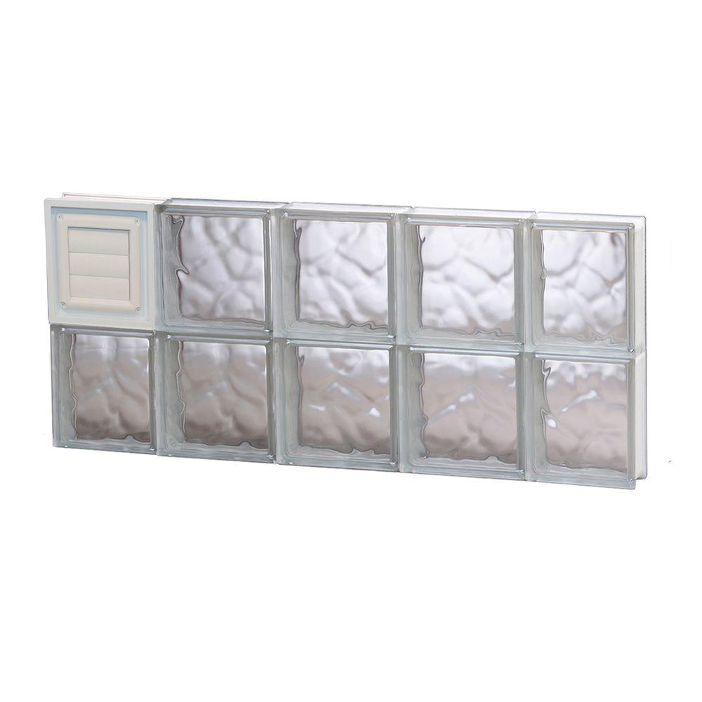 Clearly Secure 34.75 in. x 15.5 in. x 3.125 in. Frameless Wave Pattern ...