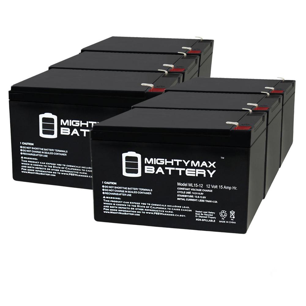 MIGHTY MAX BATTERY 12 -Volt 15 Ah Sealed Lead Acid Rechargeable F2 ...