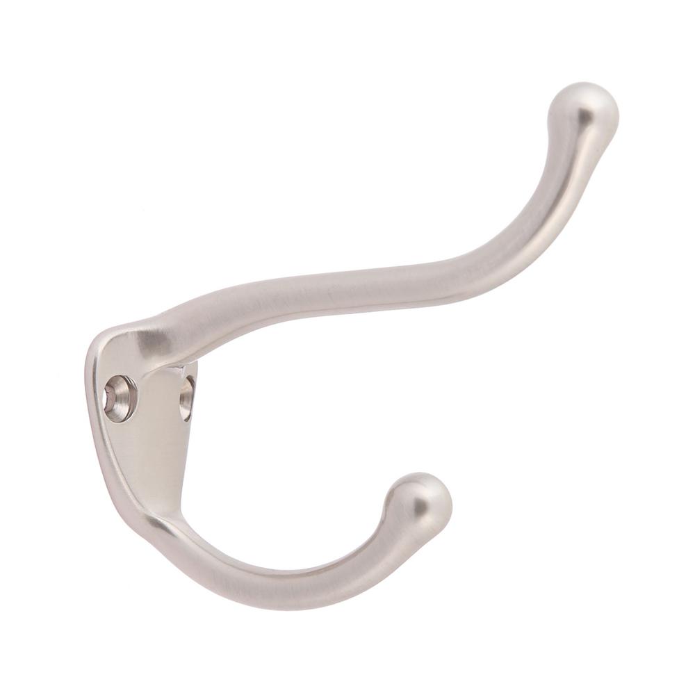 Satin Nickel Solid Brass Coat And Hat Hook 17020 015 The Home Depot