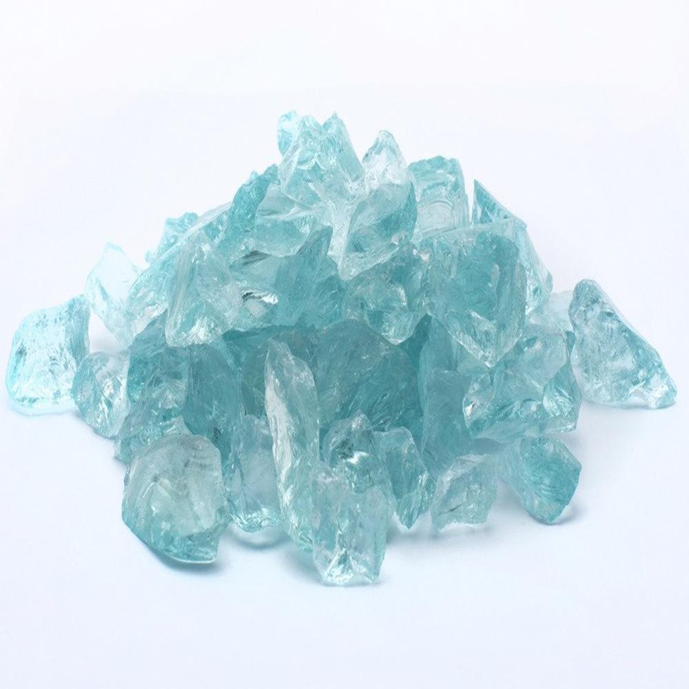 Element Fireglass 10 lbs. Large Crystal Teal Fire Glass-22346 - The ...