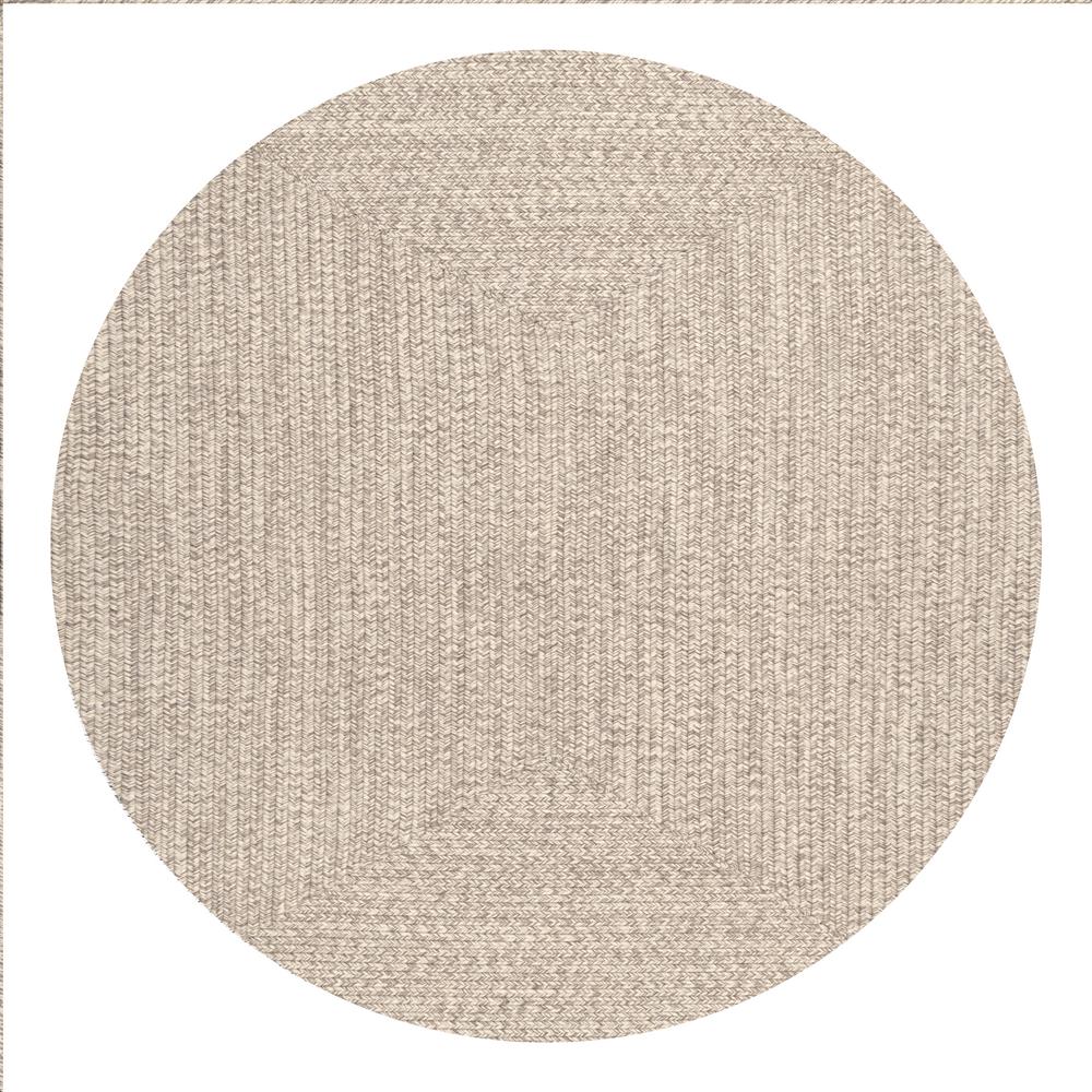 nuLOOM Lefebvre Braided Tan 8 ft. x 8 ft. Indoor/Outdoor Round Rug ...