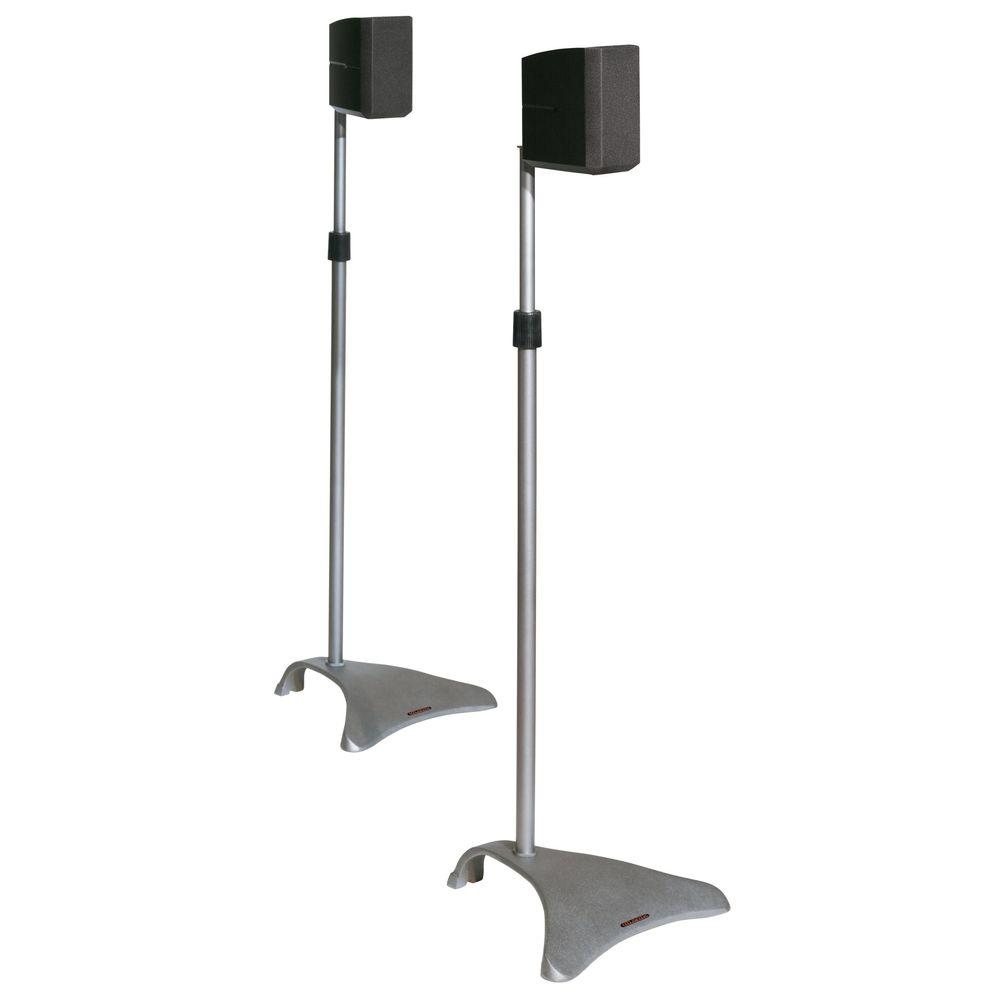 Atlantic Satellite Speaker Stand Pair Titanium Adjustable Height Stands ...
