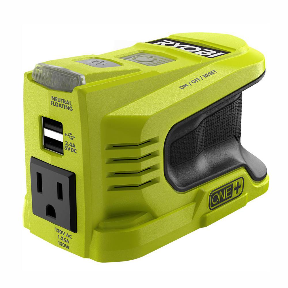 RYOBI 150-Watt Powered Inverter for ONE+ 18-Volt Battery-RYi150BG - The ...