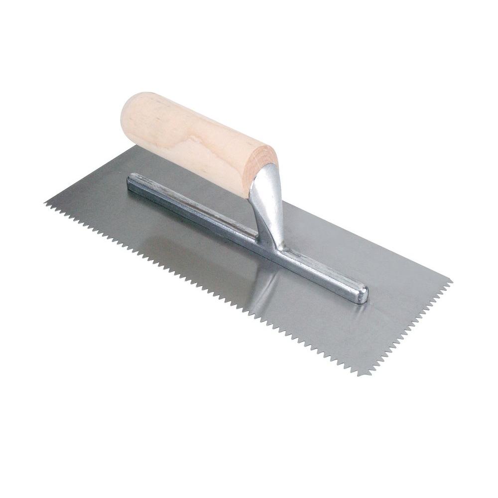 QEP 1 4 In X 3 16 In V Notch Pro Trowel With Wood Handle 49716Q The