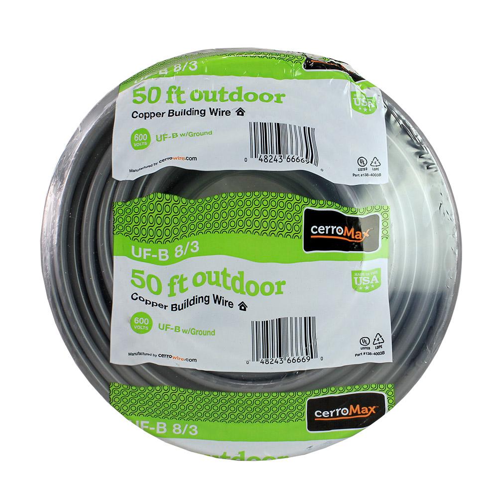 Business 100 Foot Cut 8/3 UF-B Wire Underground Feeder and Direct Earth ...