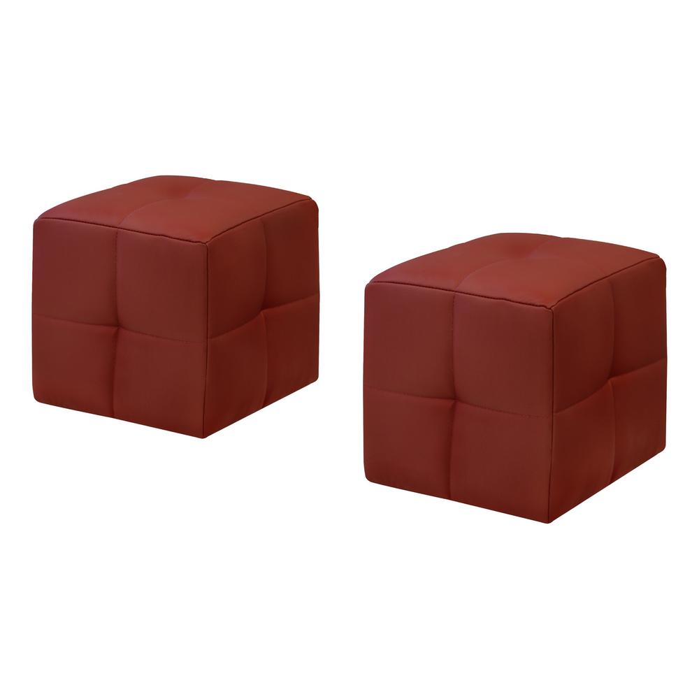 Unbranded Red Ottoman (2-Pieces)-HD8164 - The Home Depot