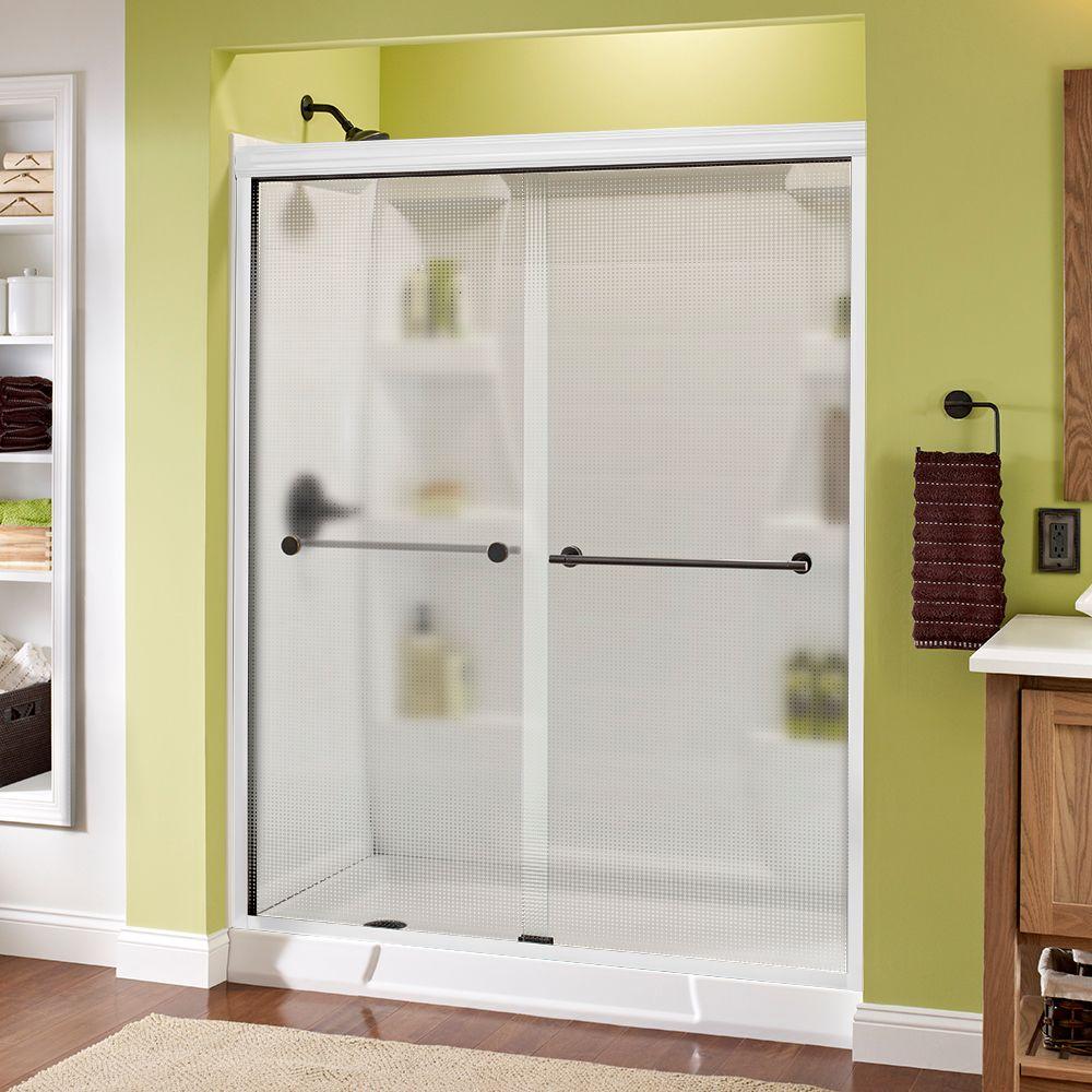 Delta Lyndall 60 In X 70 In Semi Frameless Traditional Sliding Shower
