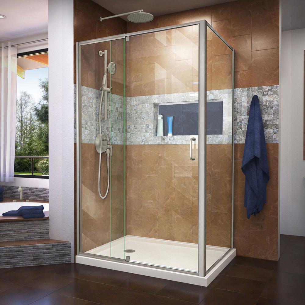 DreamLine Flex 48 In X 72 In Semi Frameless Pivot Shower Door In