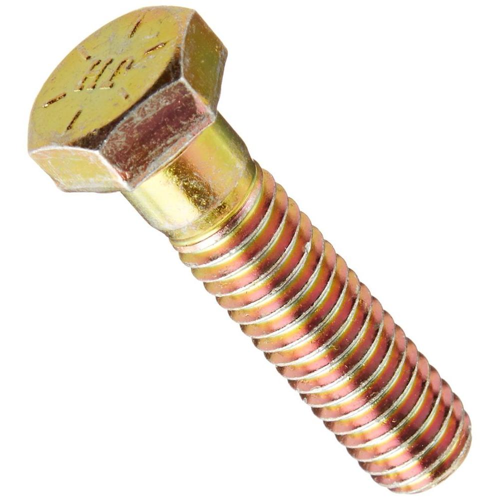 Robtec 1 4 In X 3 1 2 In Yellow Zinc Grade 8 Hex Bolt 2 Per Bag