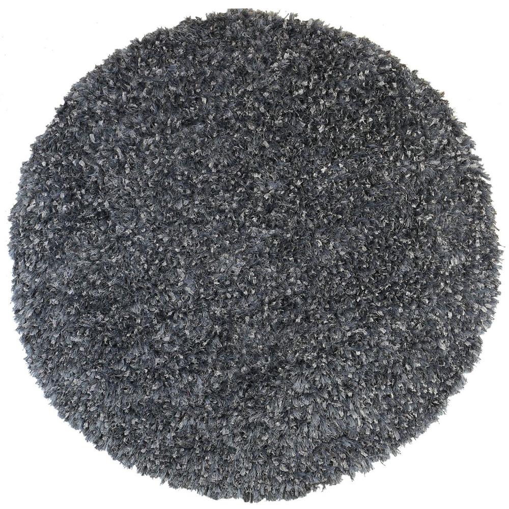 Grey Shag 2 ft. x 2 ft. Round Rug-SS2001R - The Home Depot